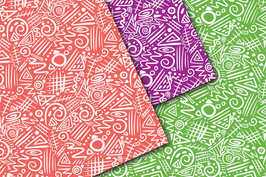 Crazy Doodles Digital Paper - So Fontsy