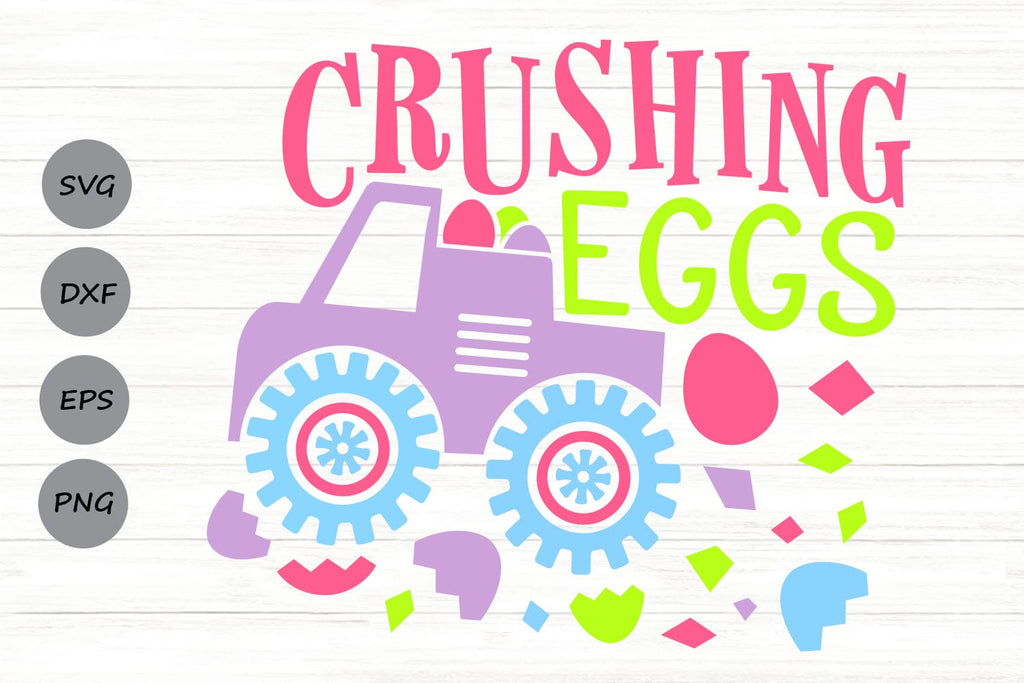 Crushing Eggs| Easter Monster Truck SVG Cutting Files. - So Fontsy