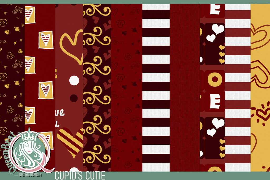Cupids Cutie Valentine Papers - So Fontsy