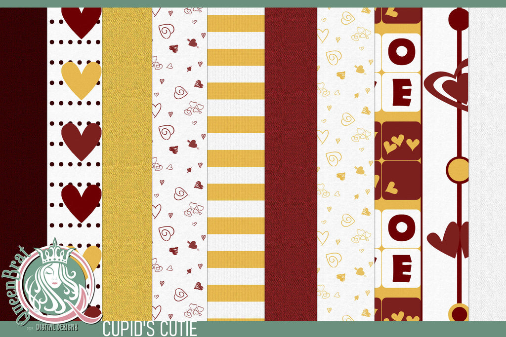 Cupids Cutie Valentine Papers - So Fontsy