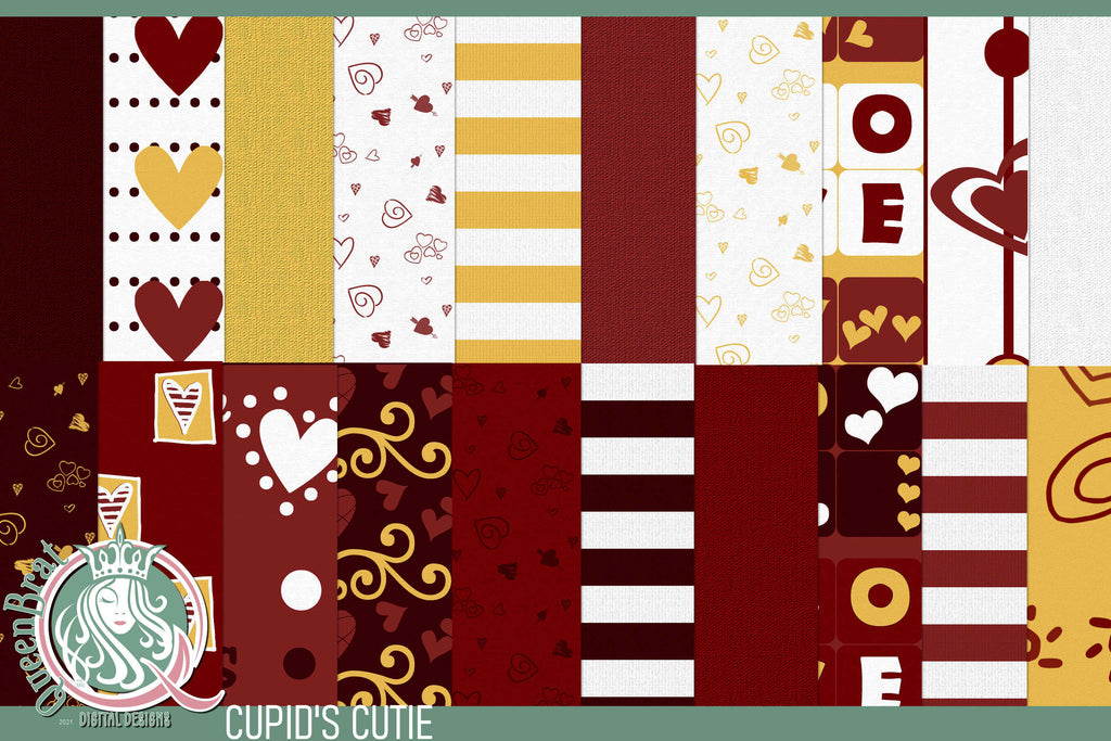 Cupids Cutie Valentine Papers - So Fontsy
