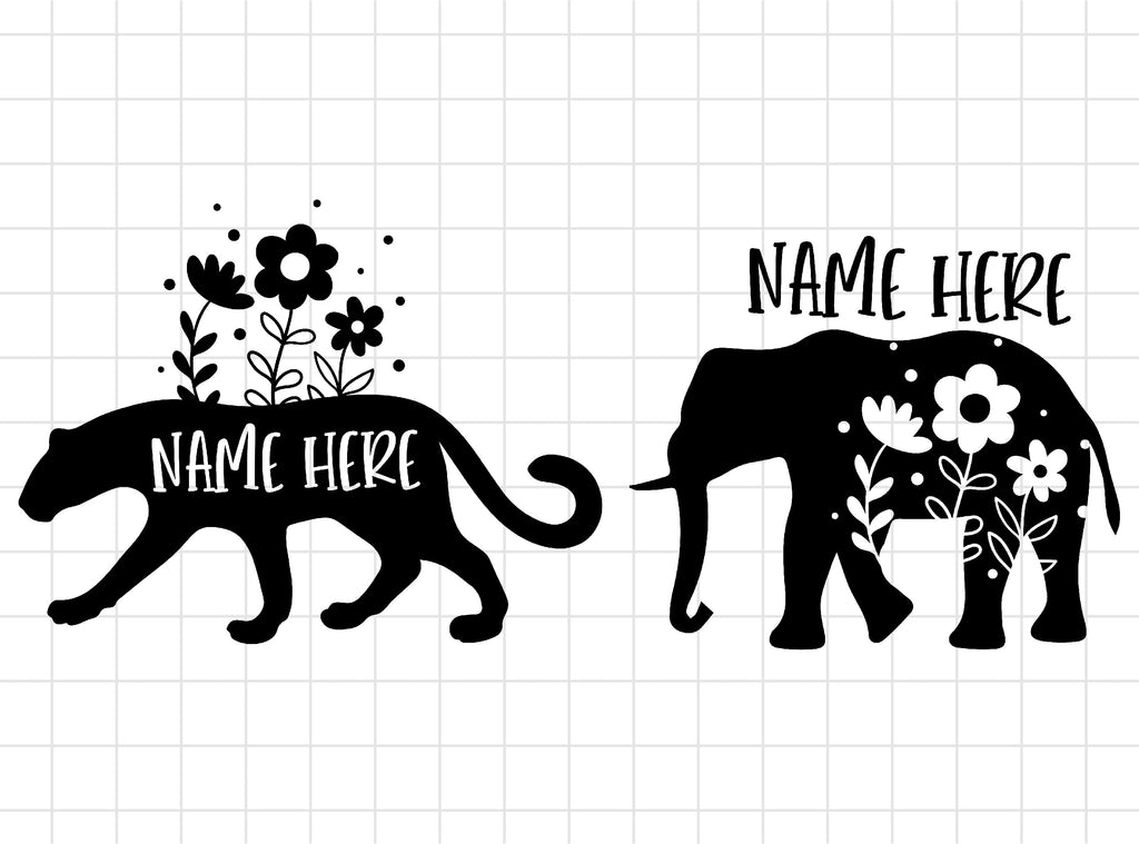 Customized Text/Jungle Animals Bundle - So Fontsy