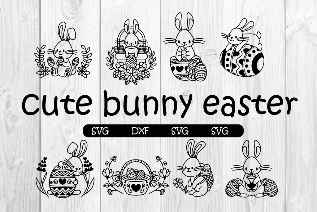 cute bunny easter svg - So Fontsy