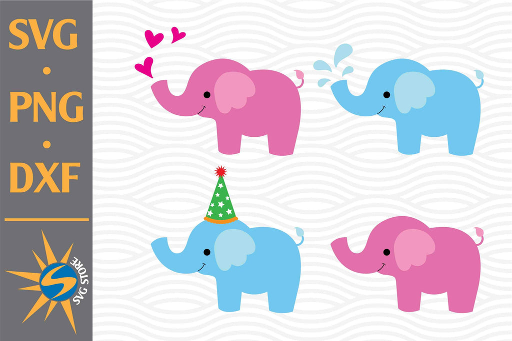 Cute Elaphant SVG, PNG, DXF Digital Files Include - So Fontsy