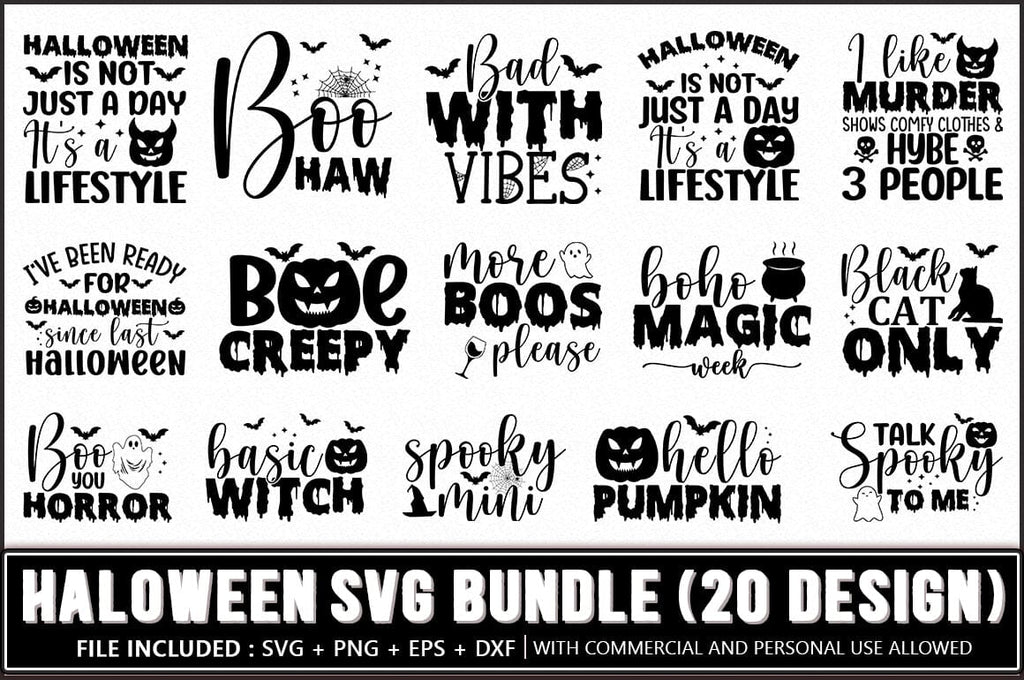 Cute Halloween SVG Bundle - So Fontsy
