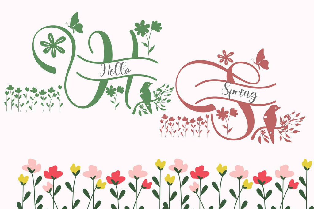 Cute Spring Monogram - So Fontsy