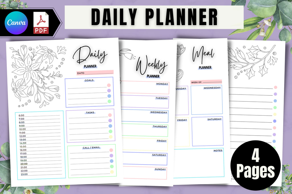 Daily, Weekly, Meal, to-Do List Planner - So Fontsy
