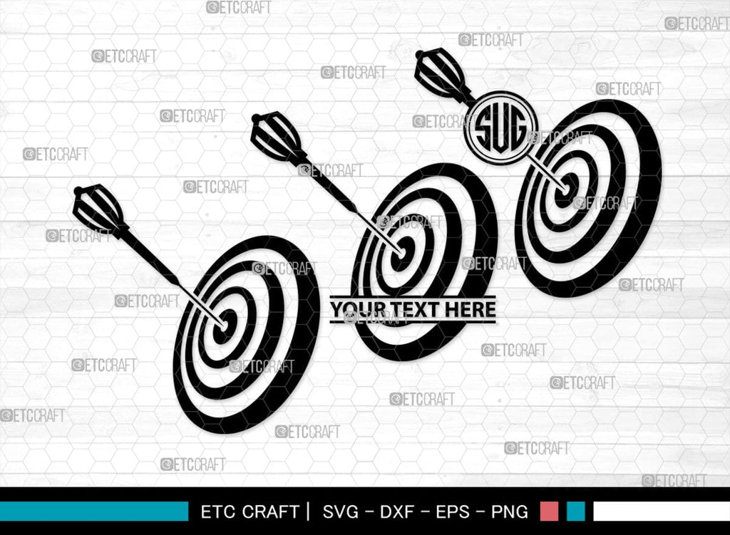 Dart monogram, Dart Silhouette, Dart SVG, Dartboard Svg, Target Svg, Shooting Target Svg, Dart ...