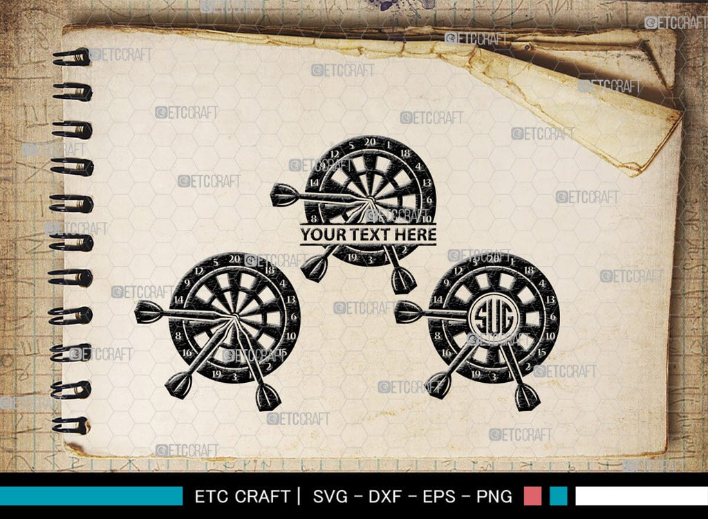 Dart monogram, Dart Silhouette, Dart SVG, Dartboard Svg, Target Svg, Shooting Target Svg, Dart ...