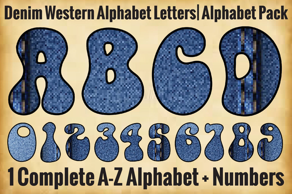 Denim Western Alphabet Pack - So Fontsy