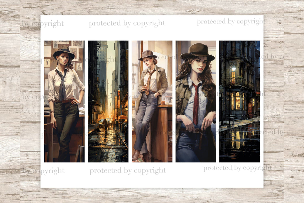 Detective Printable Paper | Bookmarks Set - So Fontsy