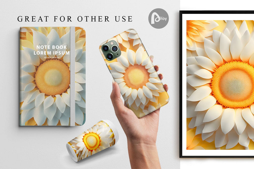 Digital Paper 3D Sunflower - So Fontsy