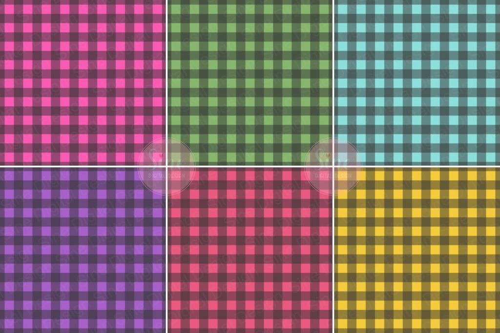 Digital Paper - Buffalo Plaid Pattern Seamless Backgrounds Pack - So Fontsy