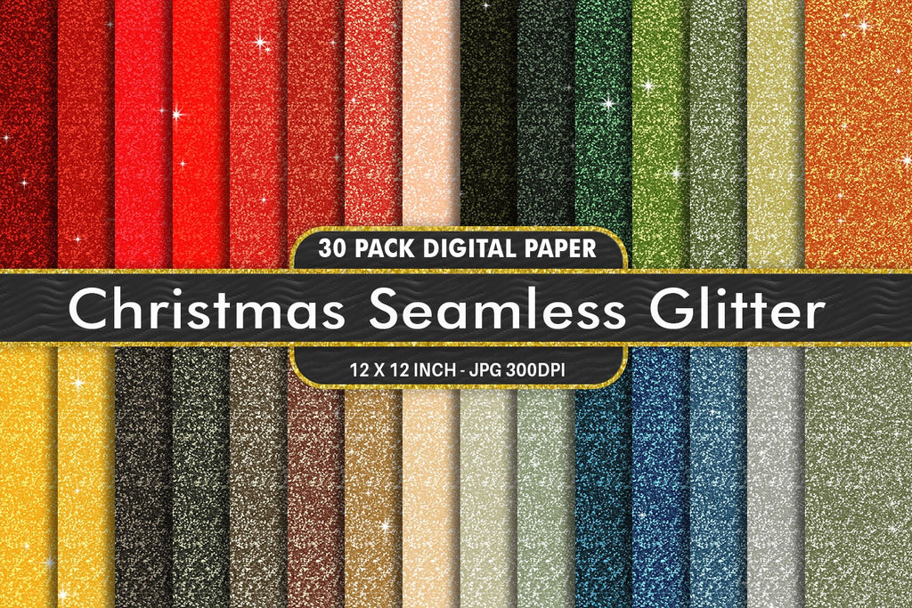 Digital Paper Christmas Seamless glitter background - So Fontsy