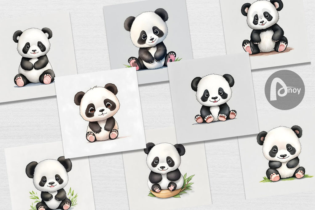Digital Paper Cute Baby Panda - So Fontsy