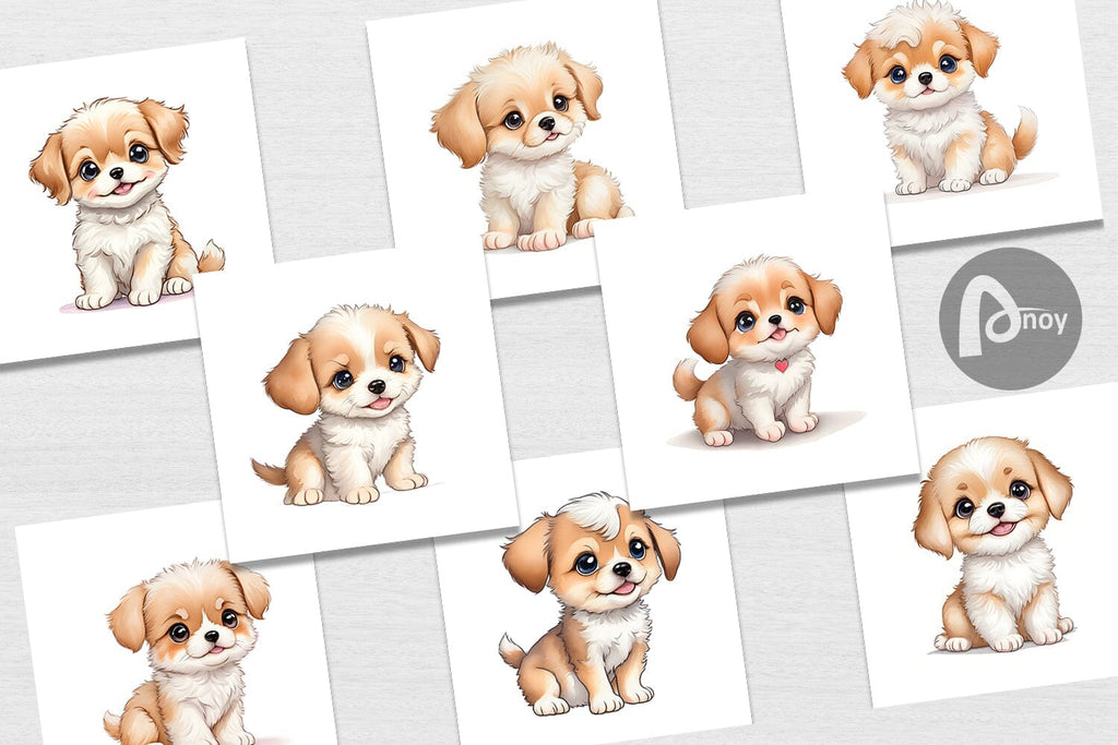 Digital Paper Cute Puppy - So Fontsy