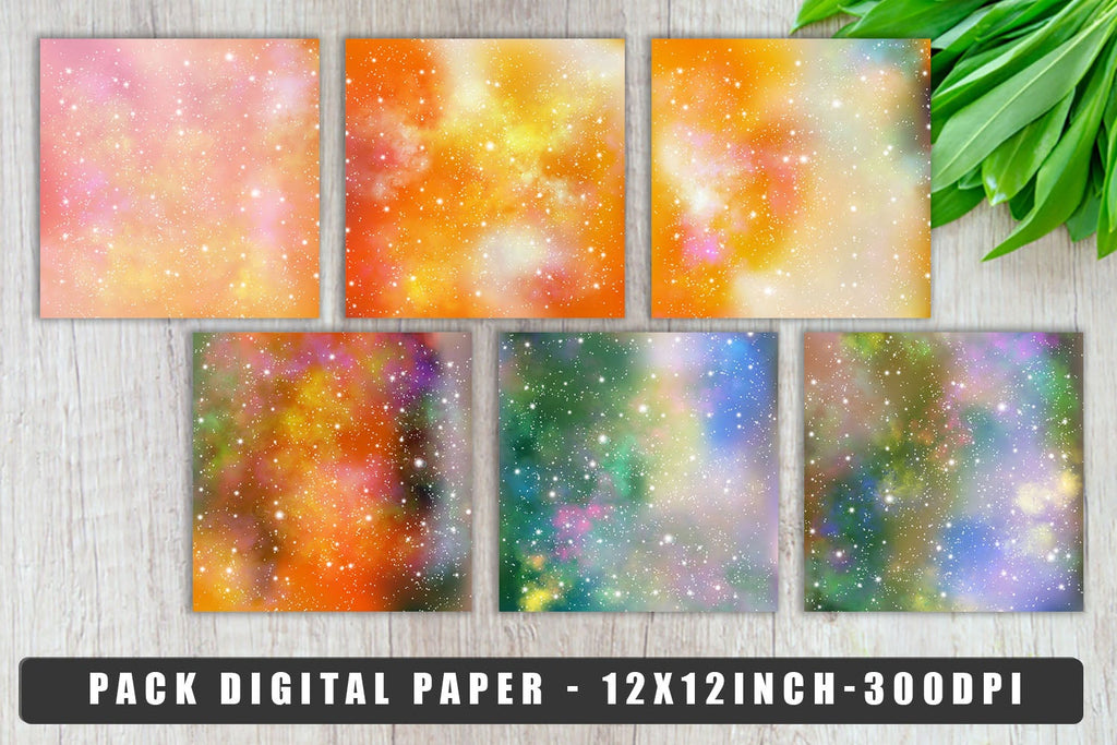 Digital paper galaxy space background - So Fontsy