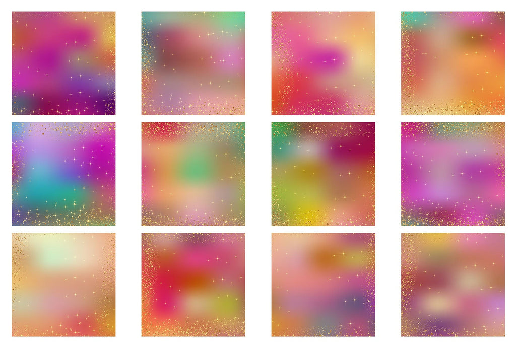 Digital Paper gold sparkle glitter and gradient rainbow color ...