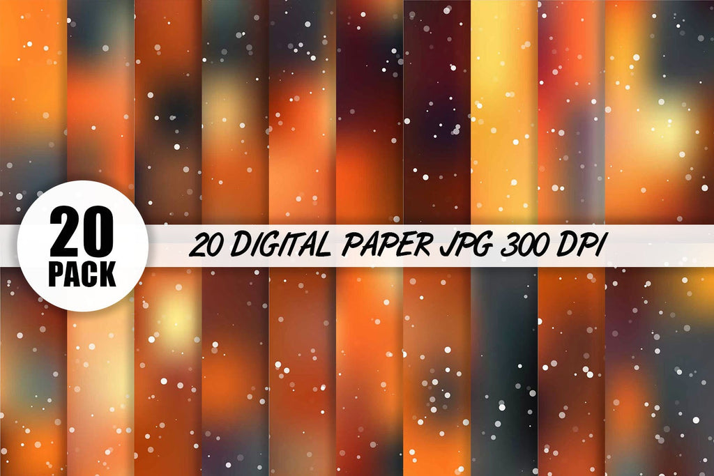 Digital Paper gradient dark orange color and dot background - So Fontsy