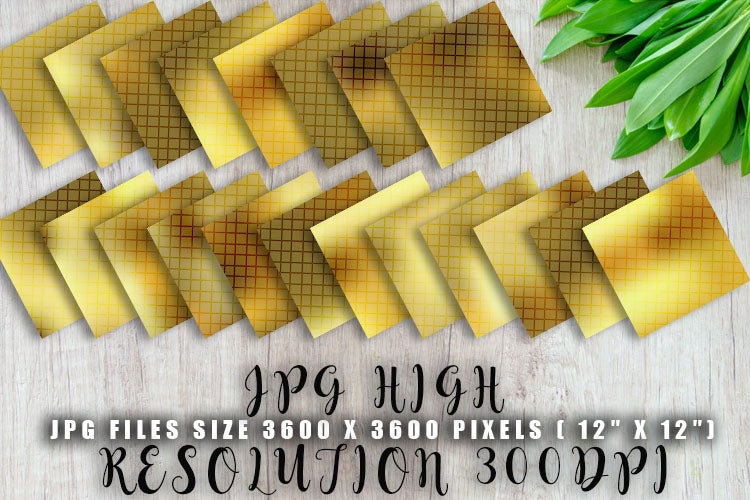 Digital Paper grid line and gradient gold color background - So Fontsy