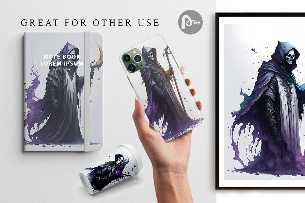 Digital Paper Grim Reaper Halloween - So Fontsy