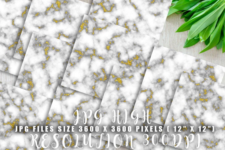 Digital paper Marble texture gold color background - So Fontsy