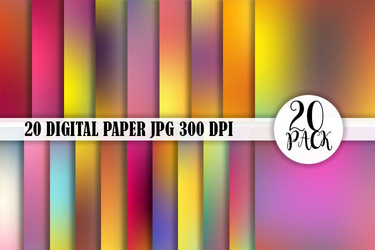 Digital Paper ombre color background - So Fontsy