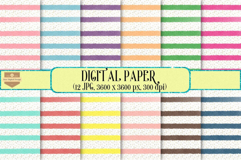Digital Paper - Sweet Watercolor Gold Glitter Background - So Fontsy