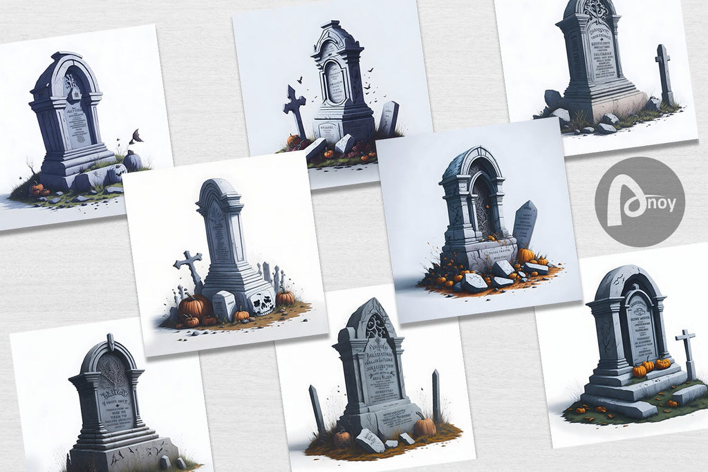 Digital Paper Tombstone Halloween - So Fontsy