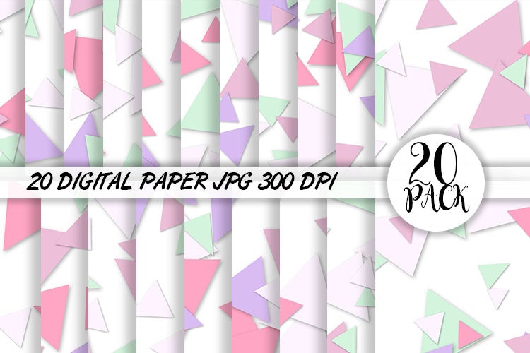 digital paper triangle color pastel background - So Fontsy