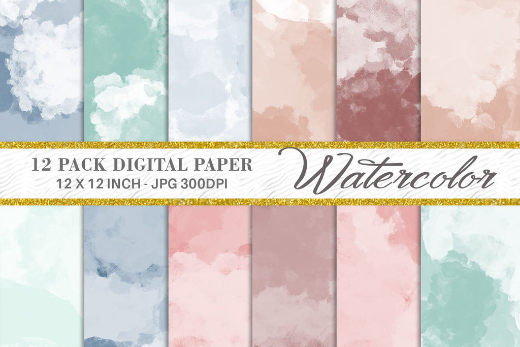 Digital Paper Watercolor background - So Fontsy