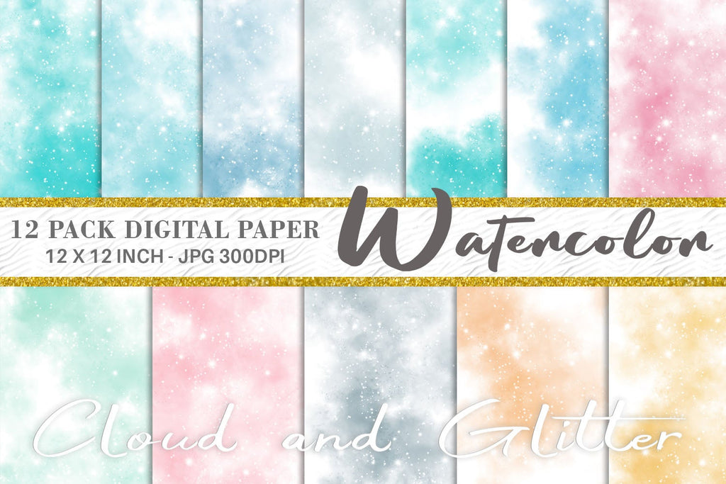 Digital Paper Watercolor background - So Fontsy