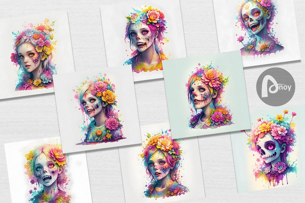 Digital Paper Zombie Halloween - So Fontsy