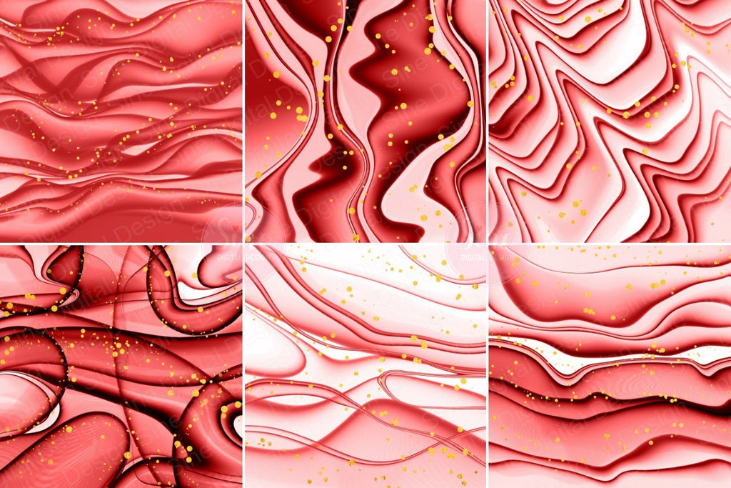 Digital Papers - Red Ink Glitter Background Pack - So Fontsy