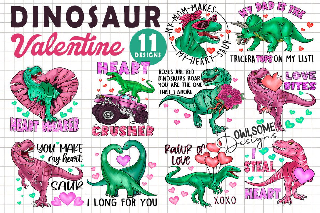 Dinosaur Valentine Bundle - So Fontsy