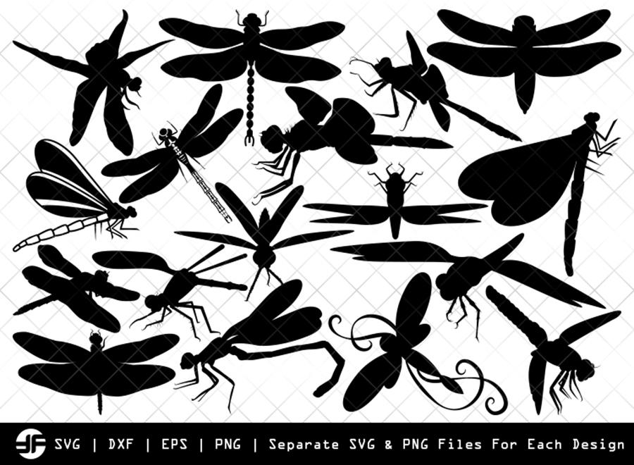 Dragonfly SVG | Insect SVG | Silhouette Bundle | SVG Cut File - So Fontsy