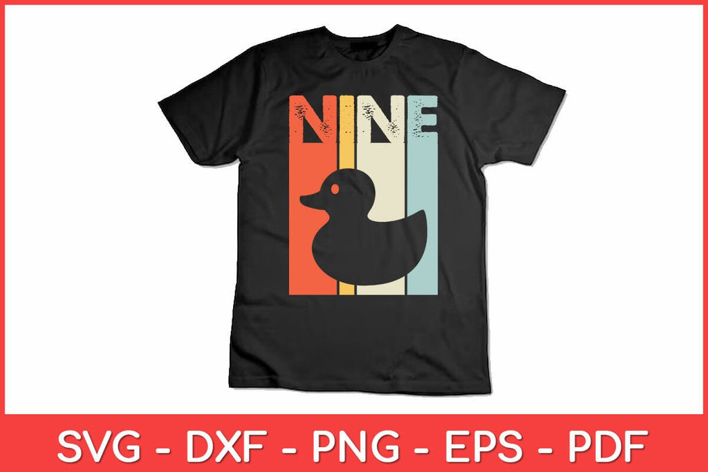 Duck 9 Birthday Boy Girl Duck 9 Year Old Svg Design - So Fontsy