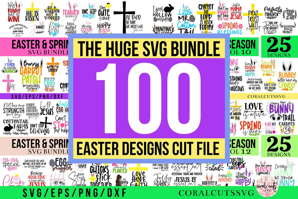 Easter and Spring season quote SVG Design bundle - So Fontsy