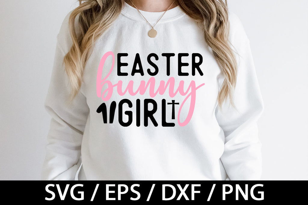 Easter bunny girl svg - So Fontsy