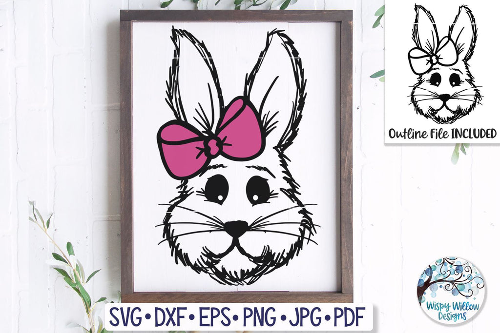 Easter Bunny Girl with Bow SVG - So Fontsy