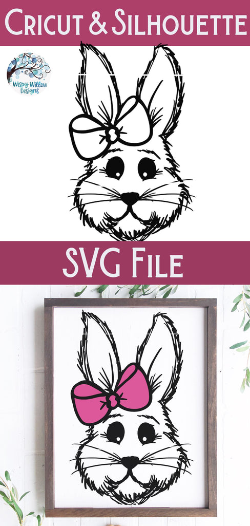 Easter Bunny Girl with Bow SVG - So Fontsy