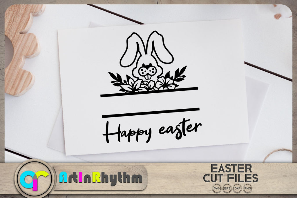 Easter bunny split monogram svg - So Fontsy