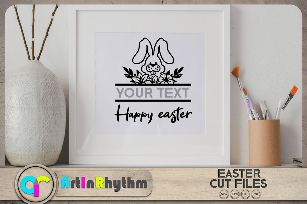 Easter bunny split monogram svg - So Fontsy