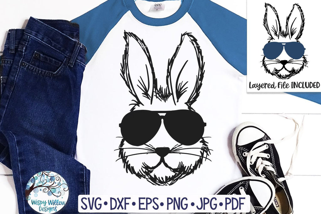 Easter Bunny with Sunglasses SVG - So Fontsy