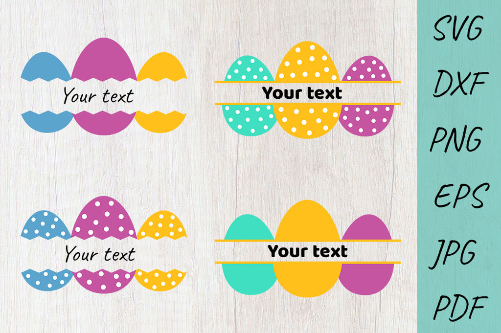 Easter Eggs monogram SVG, Bundle Easter SVG Cut Files - So Fontsy