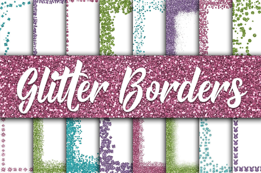 Easter Glitter Borders Digital Paper - So Fontsy