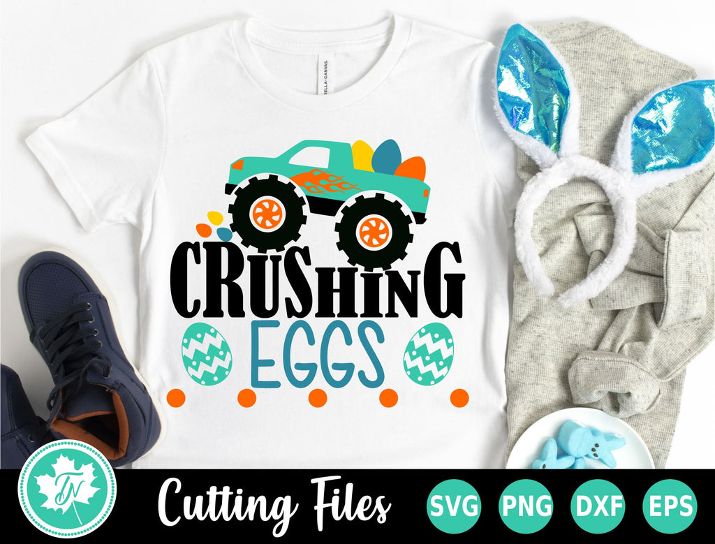 Easter SVG | Monster Truck SVG | Crushing Eggs SVG - So Fontsy