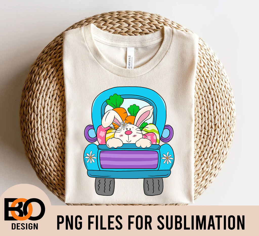 Easter Truck With Bunny png, Easter png, Easter Truck png, Sublimation ...