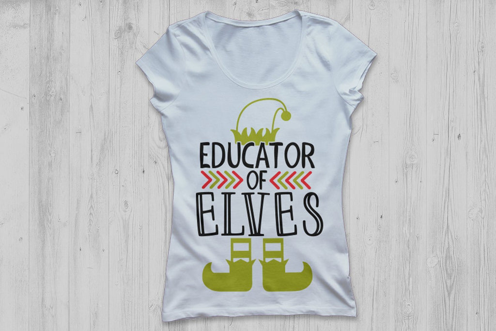 Educator Of Elves| Christmas Teacher SVG Cutting Files. - So Fontsy