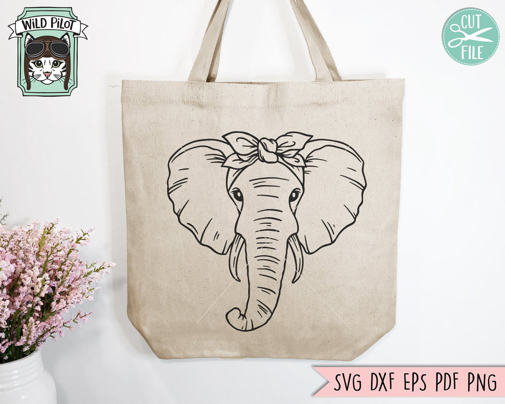Elephant Bandana SVG, Elephant SVG file, Elephant cut file, Elephant ...